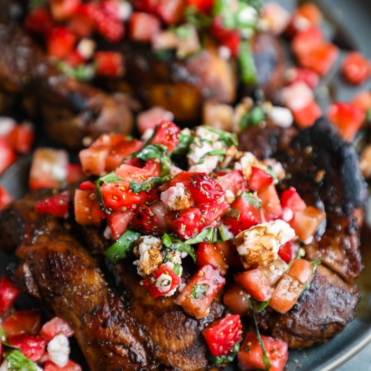 Grilled Balsamic Chicken With Strawberries And Feta Kalefornia Kravings