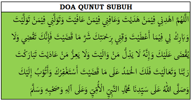 Bacaan Doa Qunut Sholat Subuh Dan Artinya Karnaid