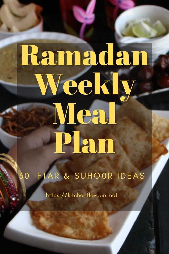 Ramadan Weekly Meal Planner