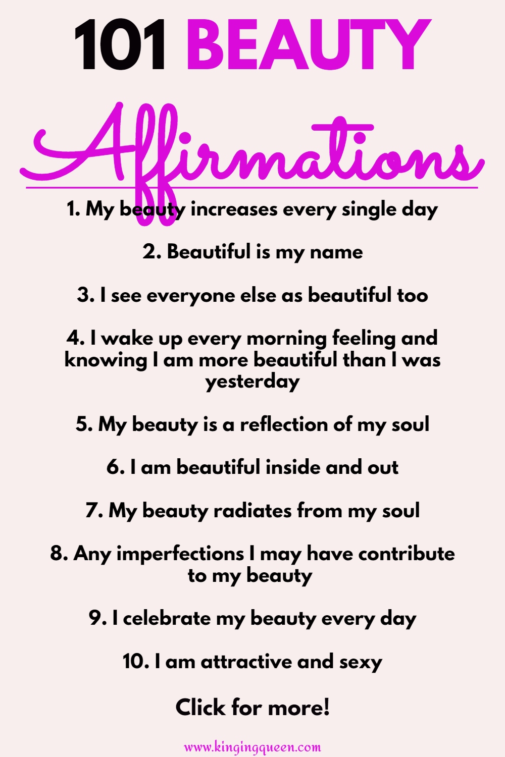 Beauty Affirmations Confidence And Self Love With Positive Self Talk