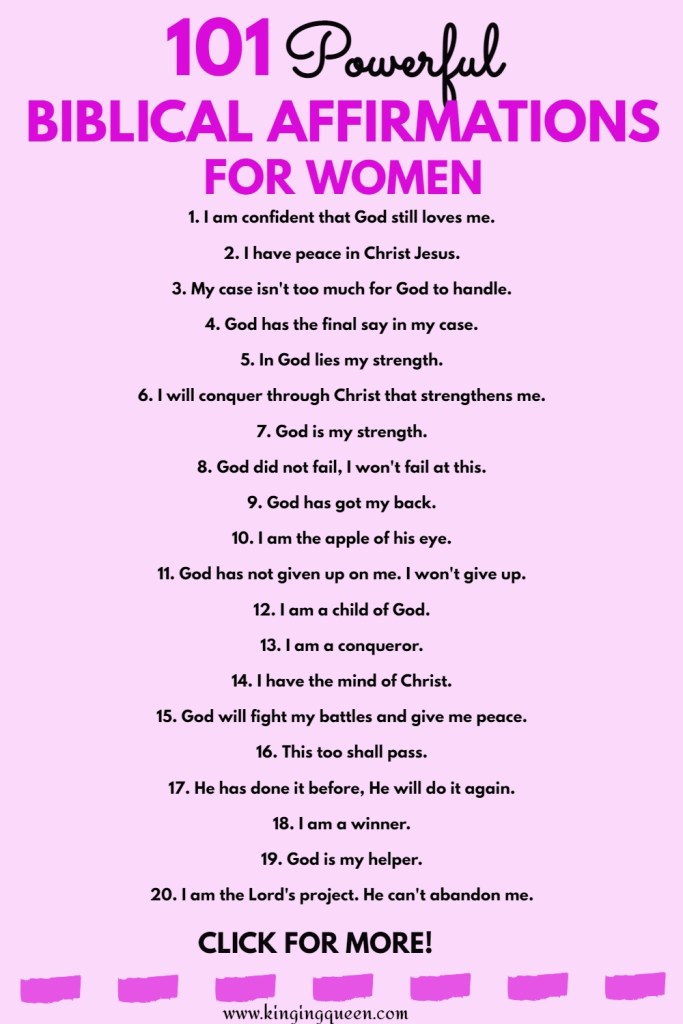 Biblical Affirmations For Women For Purposeful Living