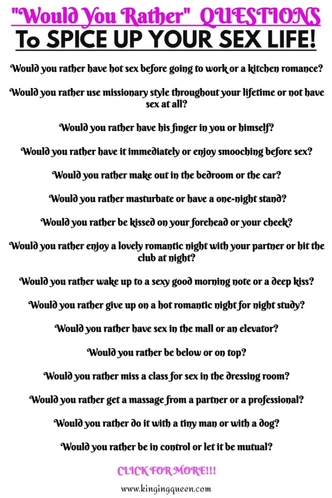 Would You Rather Questions For Couples To Liven Up Your Date