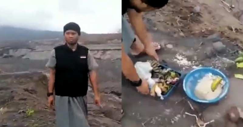 Video Pria Berpeci Tendang Dan Buang Sesajen Di Lumajang Viral Di Medsos