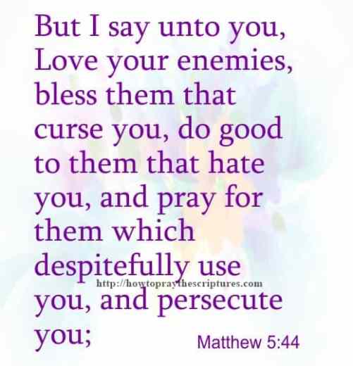 But I Say Unto You Love Your Enemies Matthew 5 44