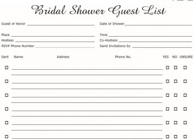 √ 22 Inspire Wedding Guest List Template Clear Template