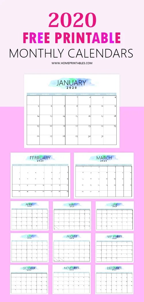 2020 Calendar With Printable Free