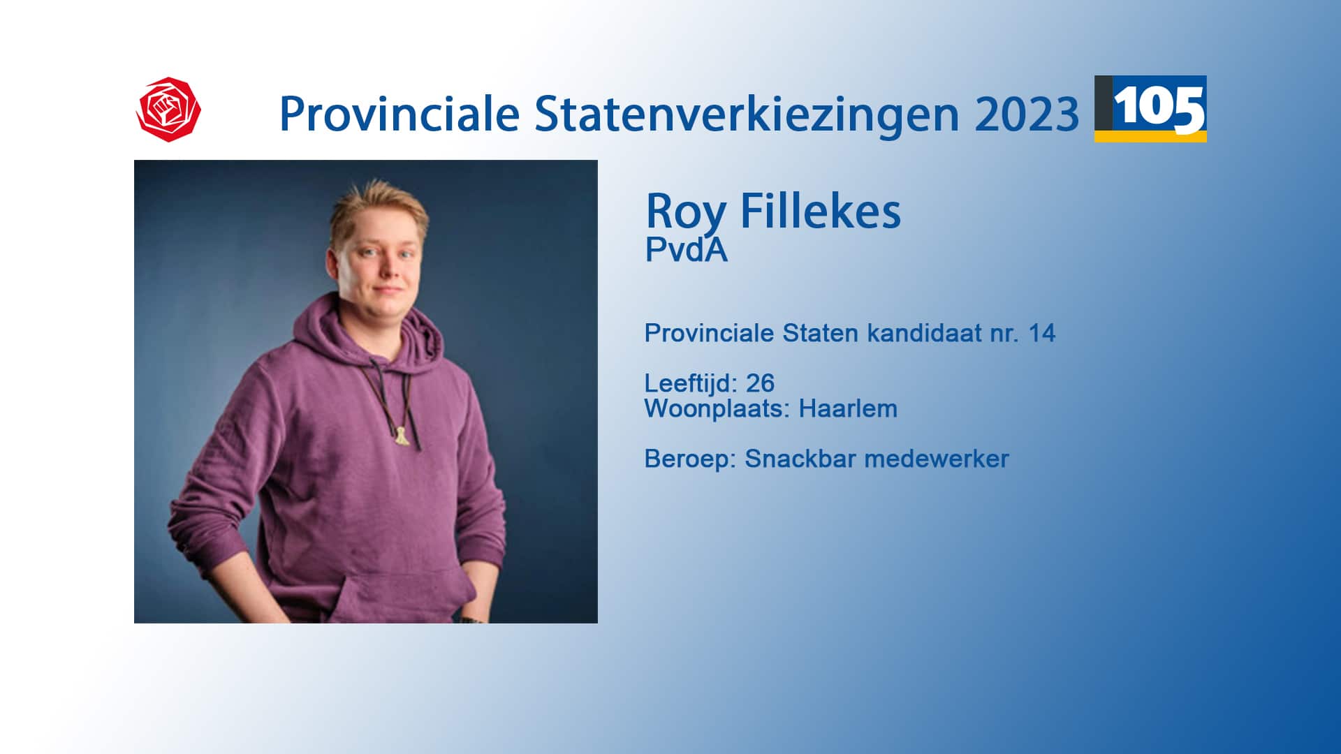 Provinciale Staten Verkiezingen Noord Holland Roy Fillekes Pvda