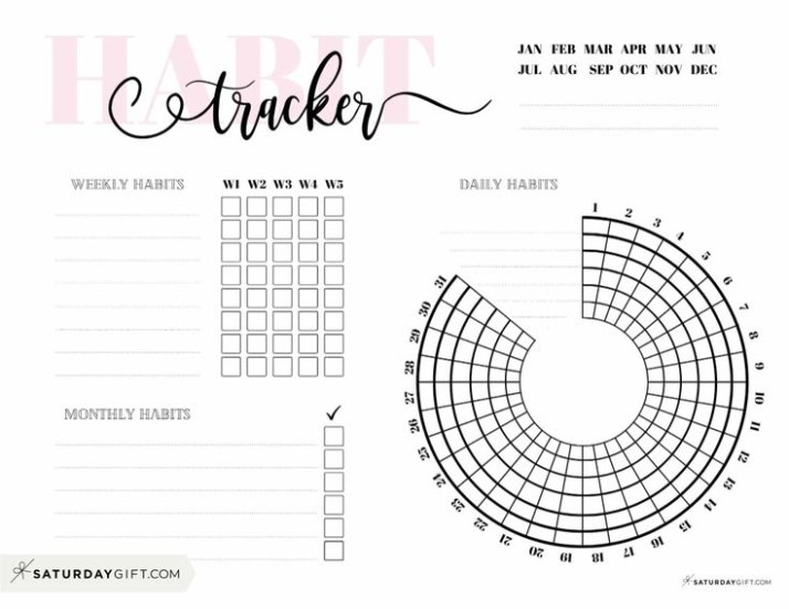 Habit Tracker Printable 43 Cute Free Printable Habit Trackers