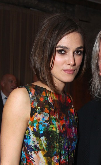 Classic Short Straight Unpolished Bob Hairstyle Keira Knightley