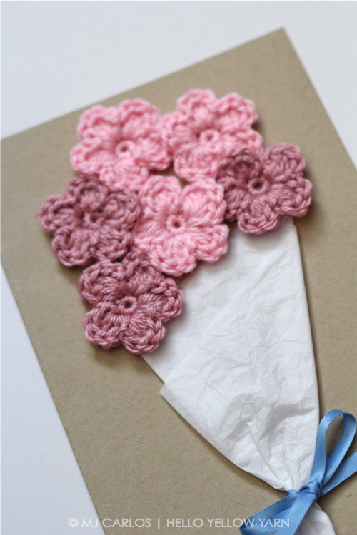 Crochet Flower Card For Mothers Day