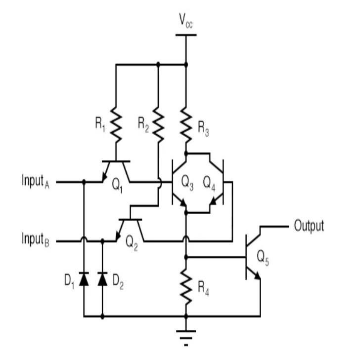 Ttl Circuit Of Not Gate Circuit Diagram