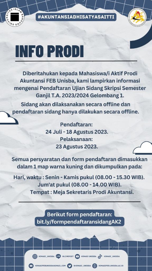 Info Pendaftaran Ujian Sidang Skripsi Semester Ganjil Ta 20232024