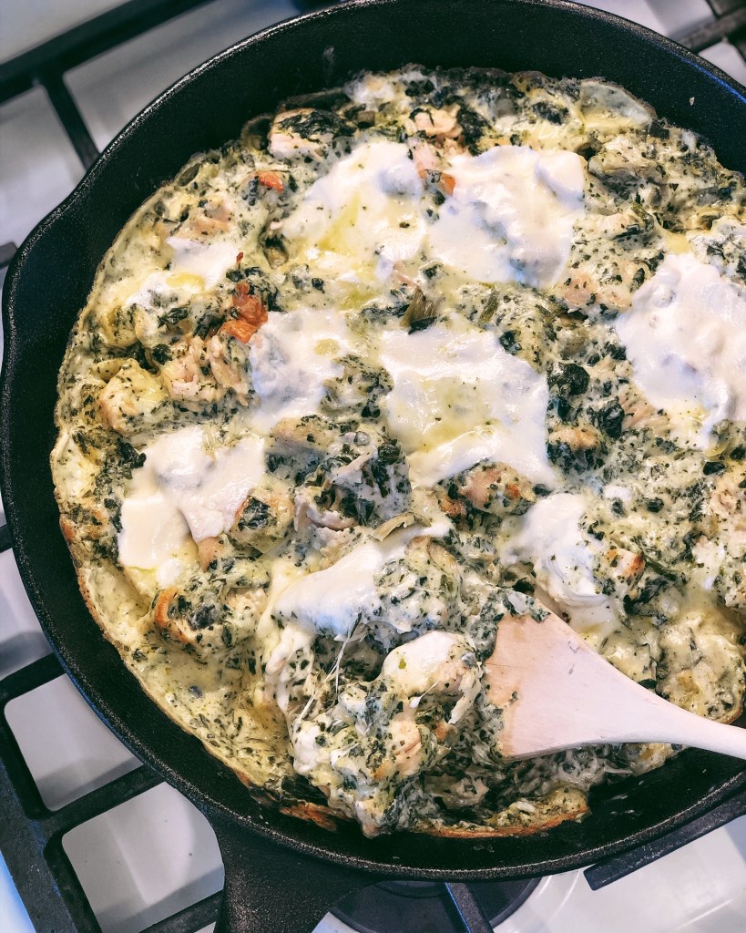 Healthy Spinach And Artichoke Chicken Skillet Casserole