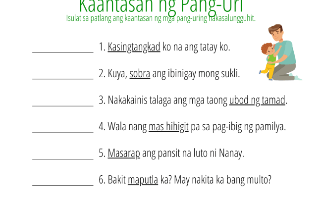 Lesson Plan In Filipino Grade 3 Pang Uri Filipino Worksheets For Images