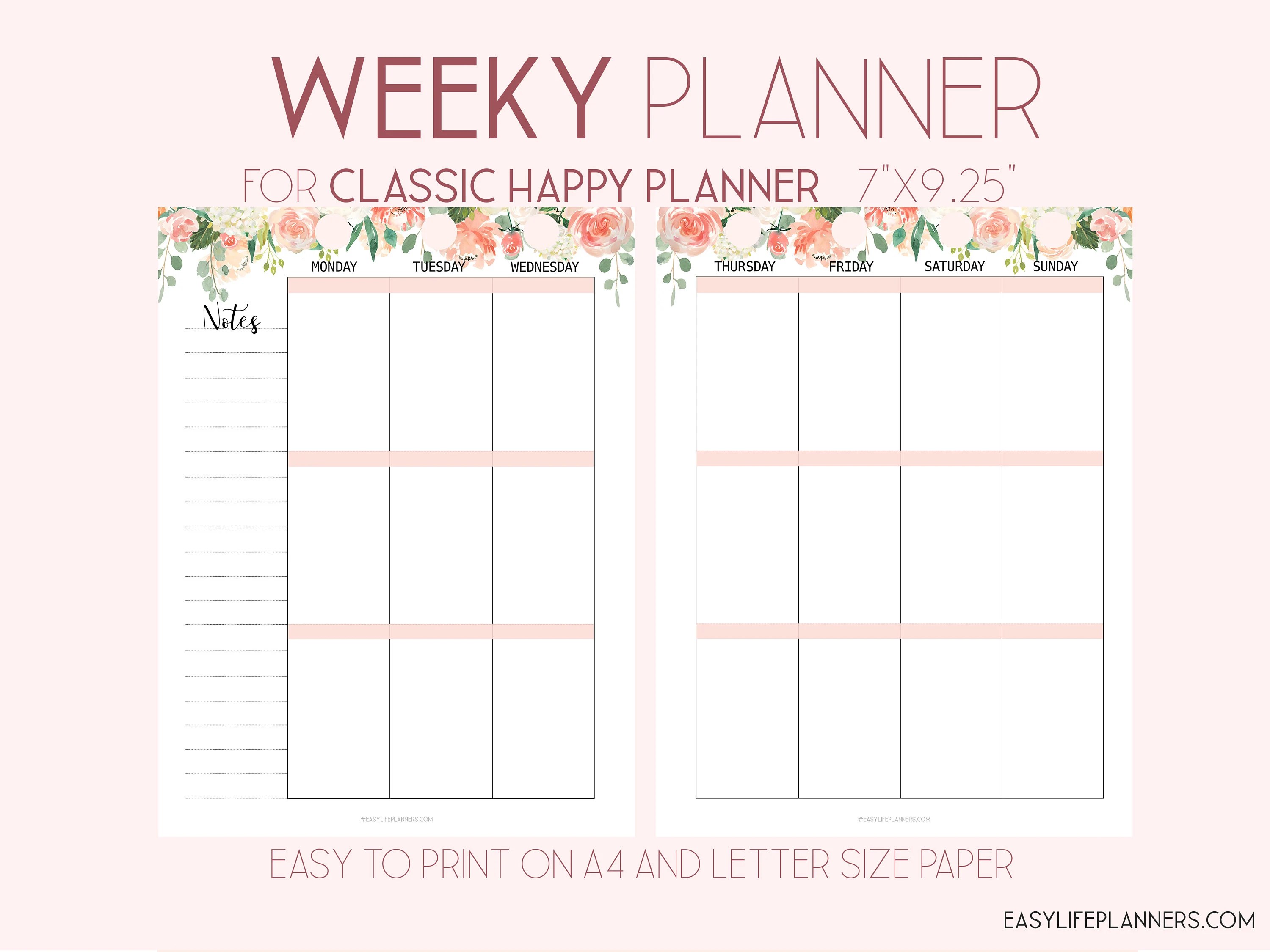 Vertical Weekly Planner Made To Fit Happy Planner Vertical Weekly