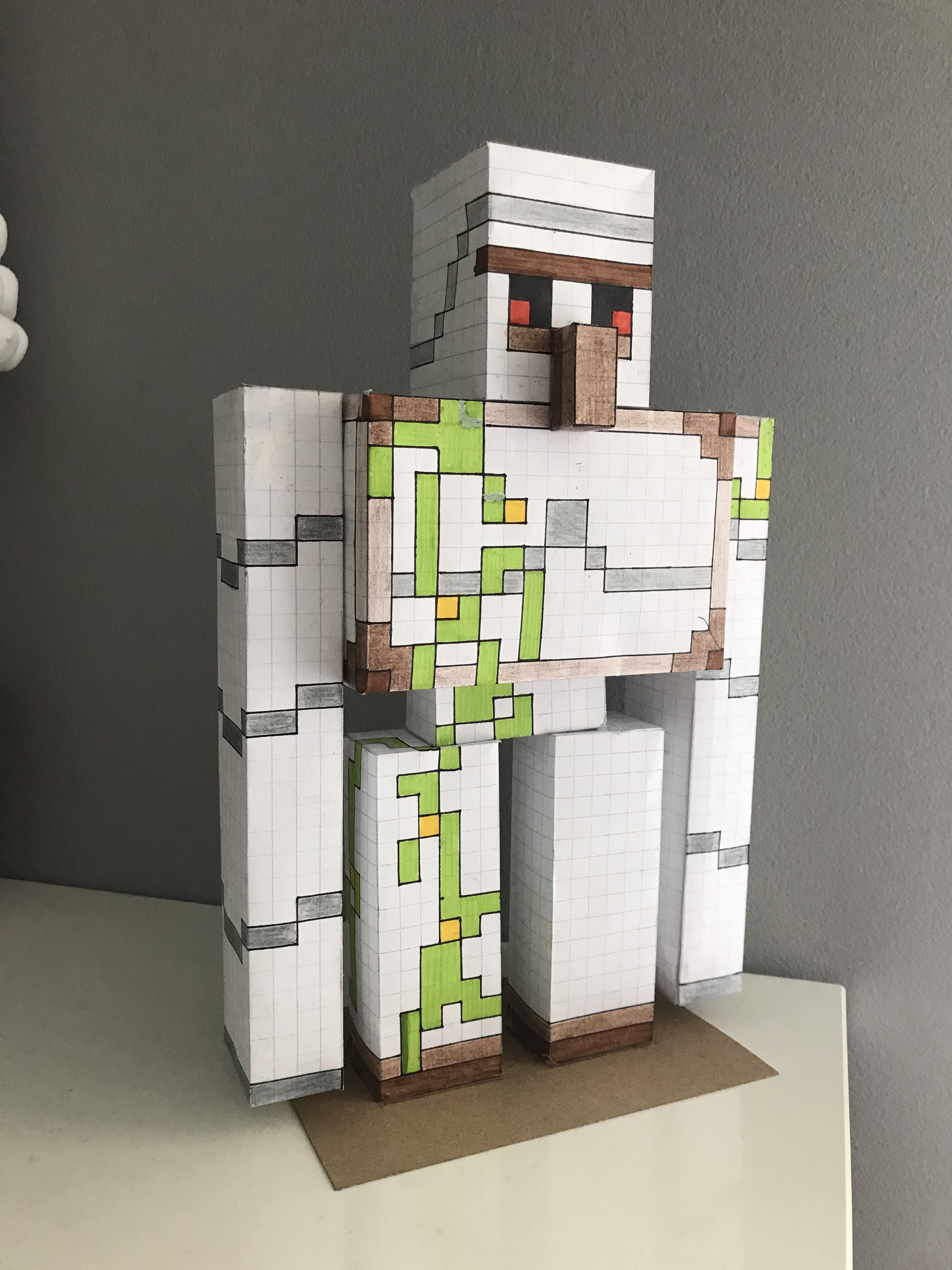 Printable Minecraft Papercraft Iron Golem Minecraft Xephos Paper