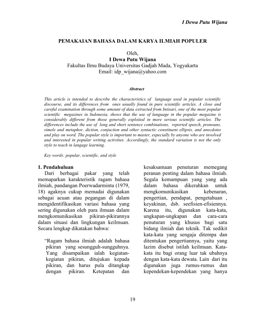 Contoh Buku Ilmiah Populer Contoh Esai Ilmiah Populer Pdf Lorencz