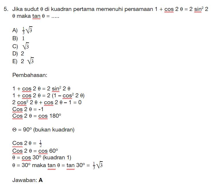 Soal Dan Jawaban Trigonometri Kelas 11