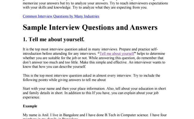 Tell Me About Yourself Interview Question With Sample Answer Otosection