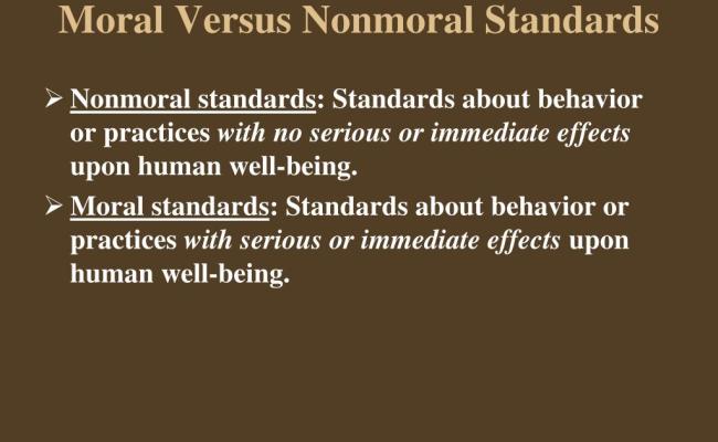 Moral Standards Vs Non Moral Standards Otosection