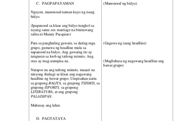 8 Lesson Plan In Filipino Ideas Lesson Plan In Filipino Lesson Plan