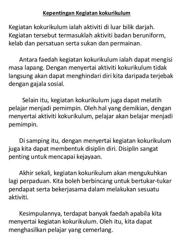 Contoh Karangan Bahasa Melayu Darjah 5 Imagesee