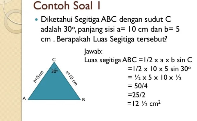 Contoh Soal Luas Segitiga Trigonometri Meteor