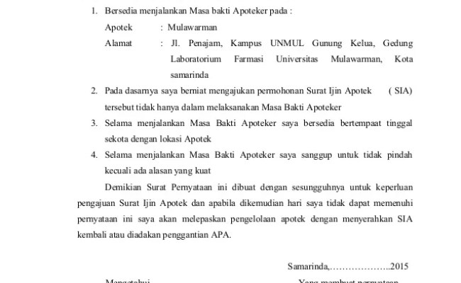 Contoh Surat Perjanjian Kerjasama Asisten Apoteker Dengan Pemilik Toko