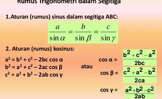 Rumus Rumus Trigonometri Matematika Kelas 11 Sma Bilarasa