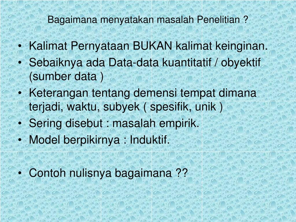 Contoh Pernyataan Masalah Penelitian Ada Beberapa Strategi Untuk