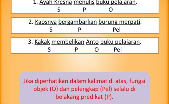 Contoh Predikat Dan Subjek Subjek Predikat Dan Objek Dalam Bahasa