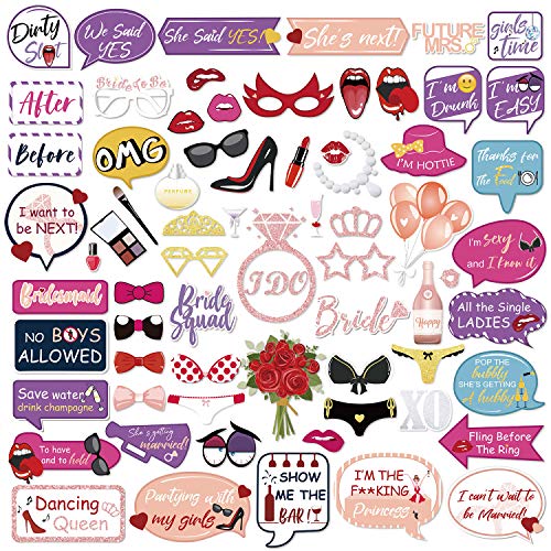 Konsait Bachelorette Photo Booth Props Kit With Stick Funny Girls Night