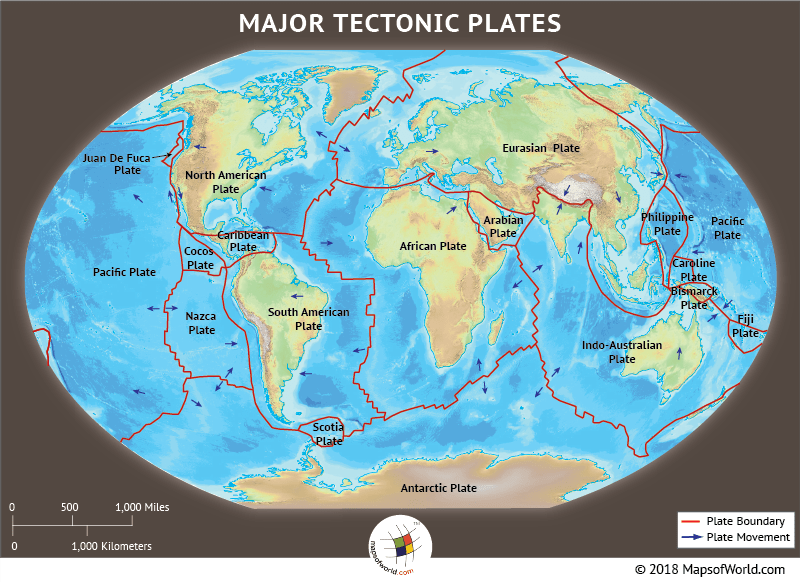 The Major And Minor Tectonic Plates Of The World Answers