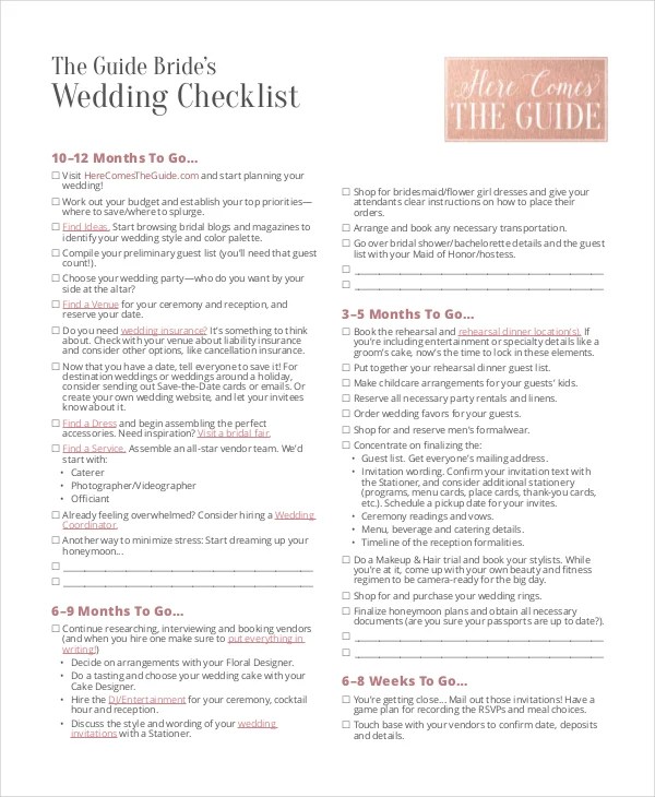 Wedding Checklist Pdf Free Download Aashe 10 Printable Wedding