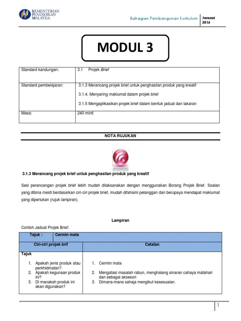 Contoh Projek Brief Rbt Tingkatan 1 Rbt Tingkatan 1 Bab 3 Proses Reka