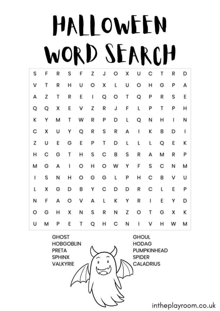 5 Free Halloween Word Search Printables In The Playroom