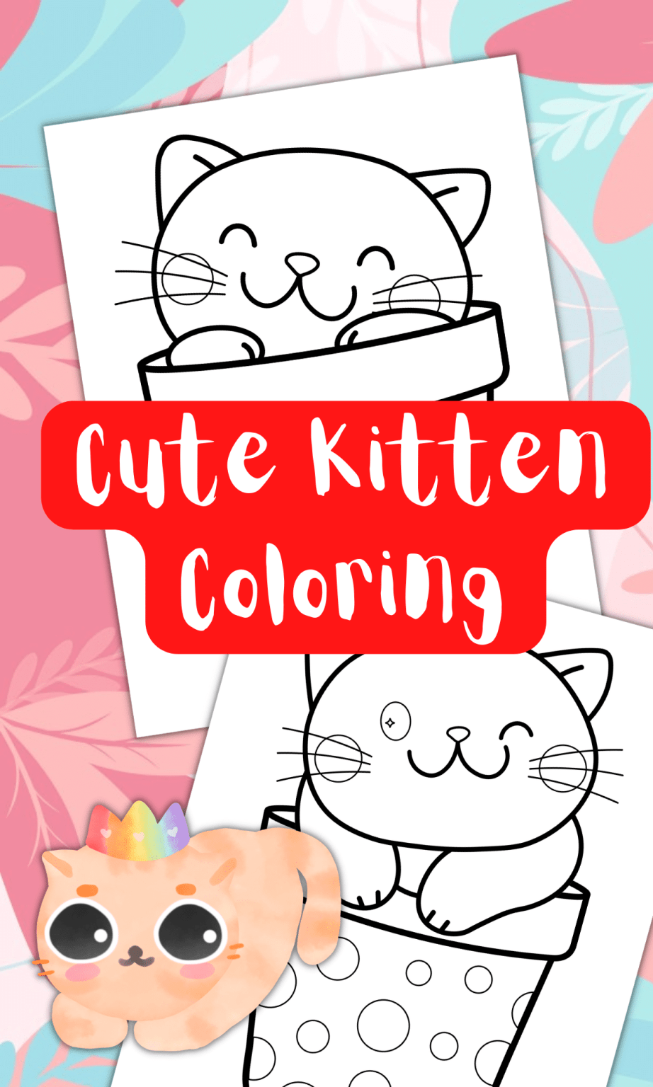 10 Cute Kitty Coloring Pages Free Printable In The Playroom