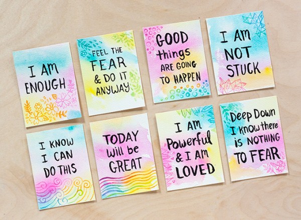 Diy Watercolor Affirmation Cards Indie Crafts