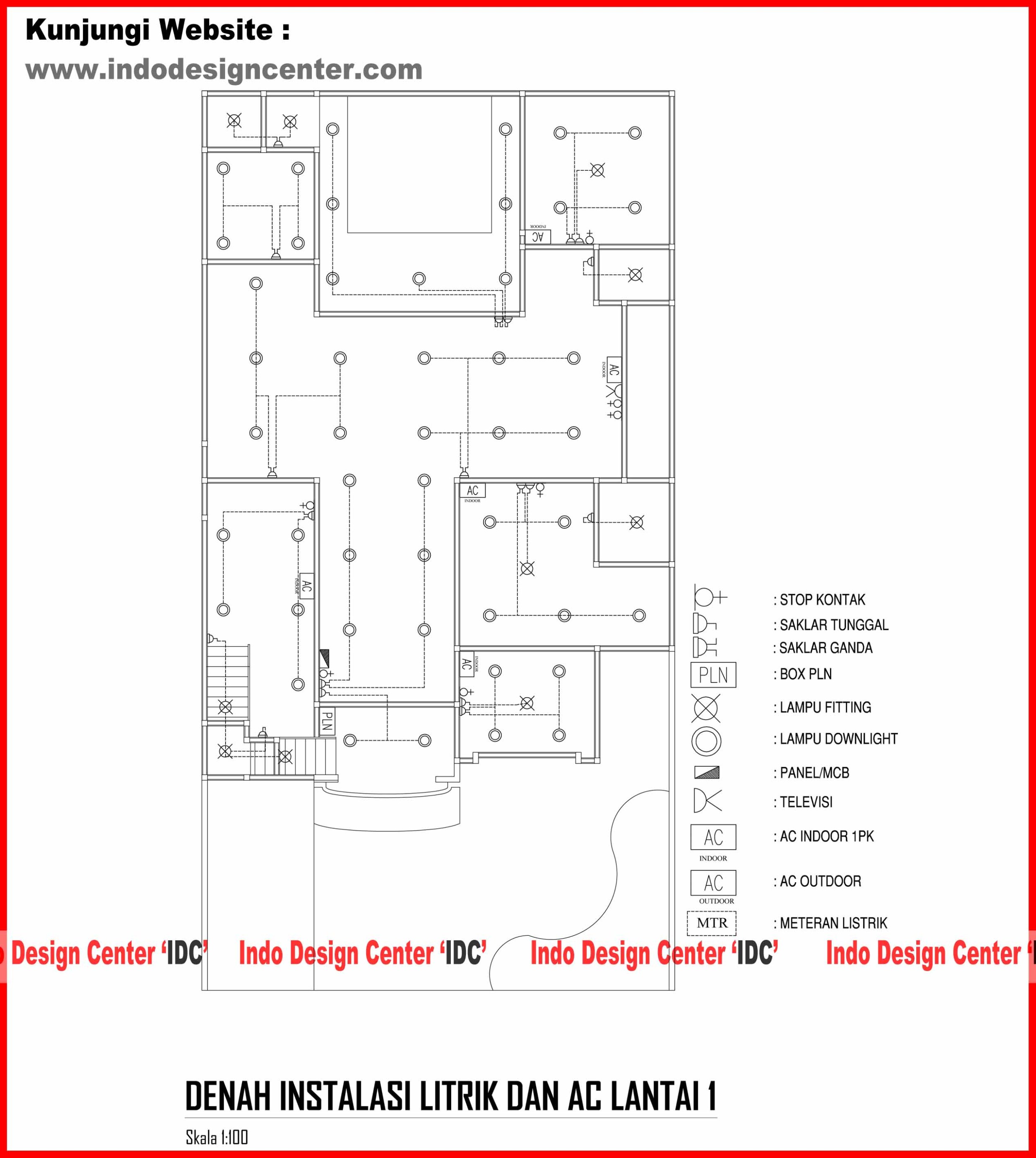 Denah Instalasi Listrik Dan Ac Lantai 1 Arsip Kursus Privat Autocad