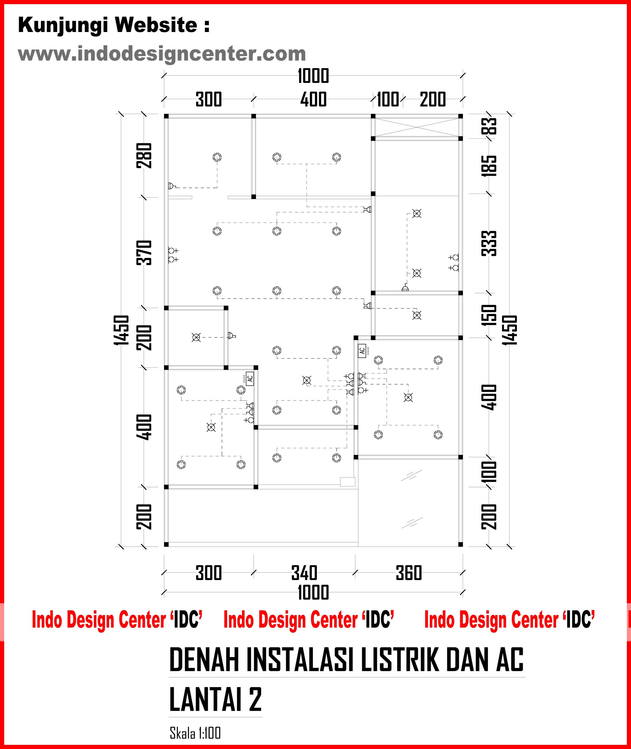 Denah Instalasi Listrik Dan Ac Lantai 2 Arsip Indo Design Center