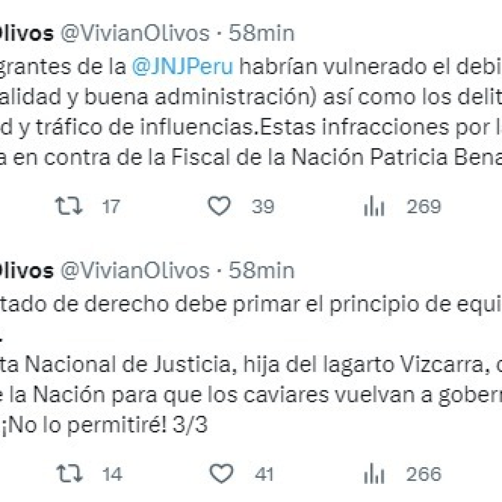 Vivian Olivos Presentó Denuncia Constitucional Contra Todos Los