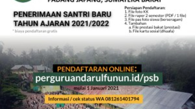 Pendaftaran Santri Baru 20212022 Sudah Berjalan Majalah Grak