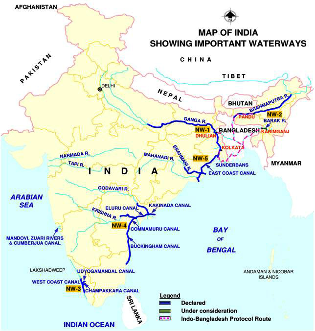 National Inland Waterways Of India Maps And Details Insights