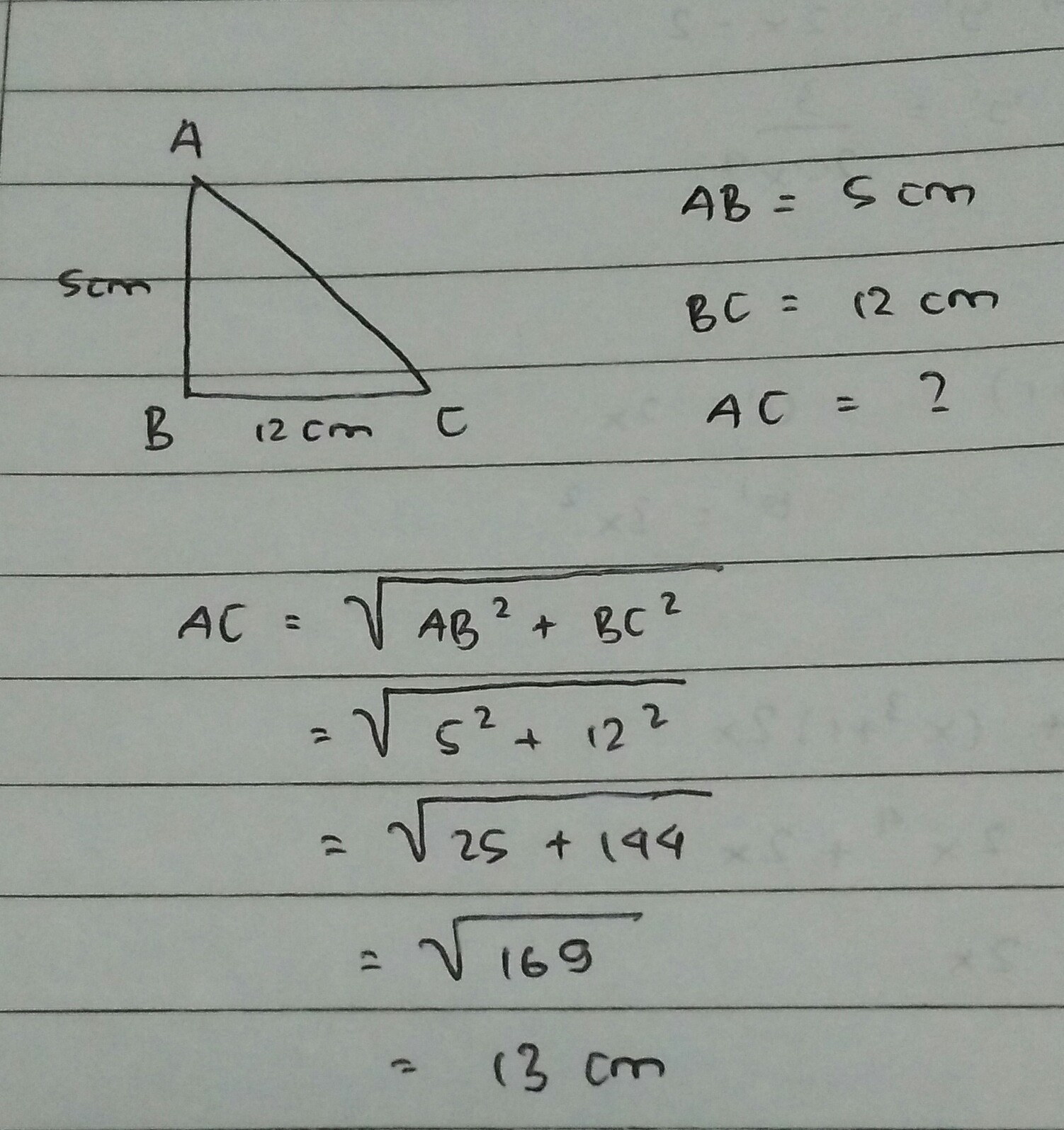 Segitiga Abc Siku Siku Di B Studyhelp