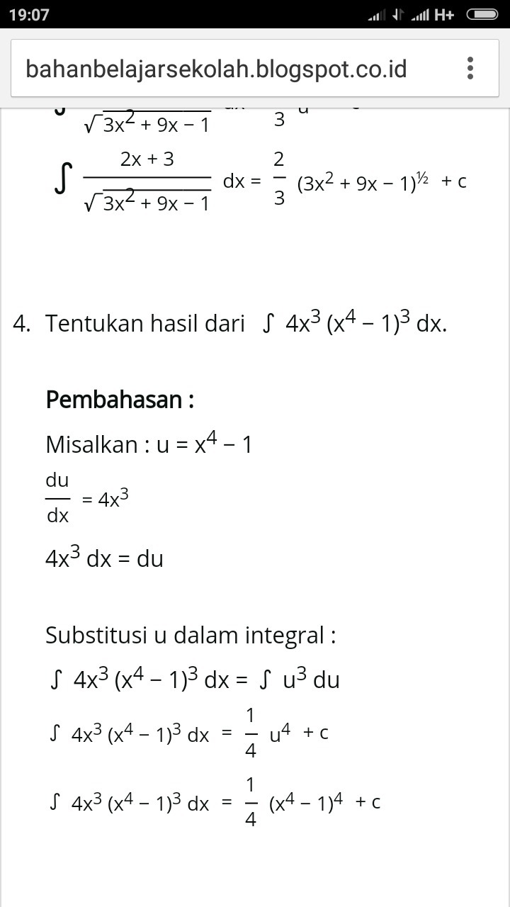 Yuk Belajar 6 Contoh Soal Integral Tak Tentu Menggunakan Substitusi