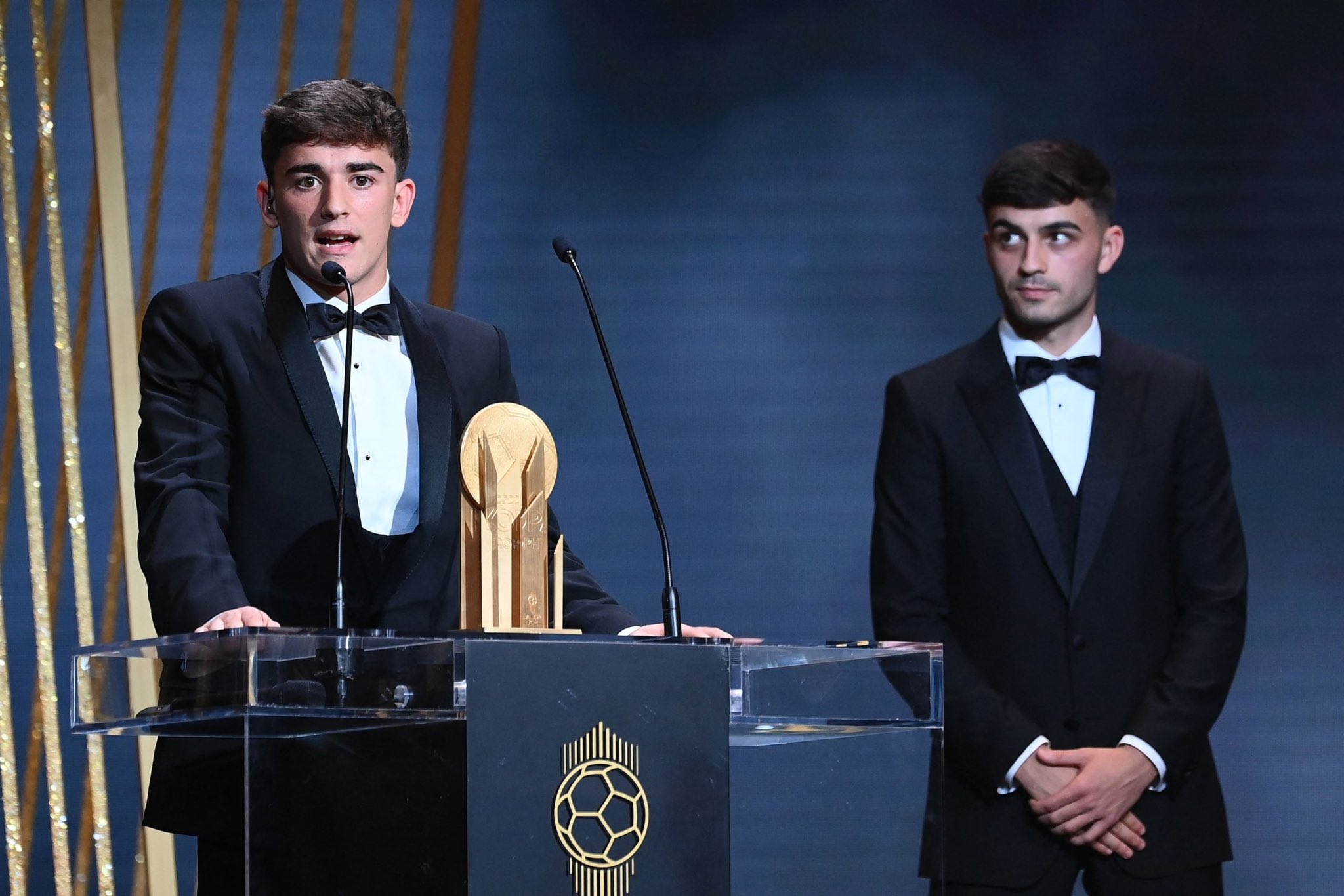 Gavi Wins Kopa Trophy For Best Player Under 21 At Ballon Dor Gala