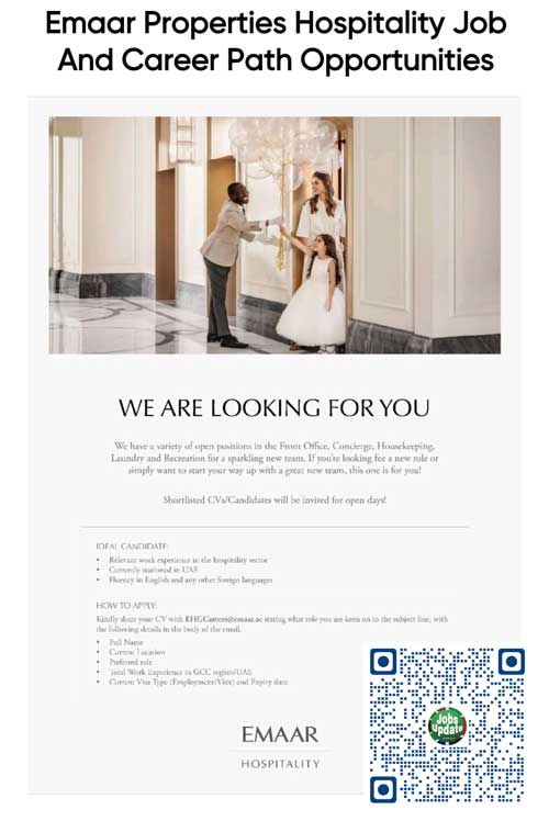 Emaar Properties Hospitality Job And Career Path Opportunities