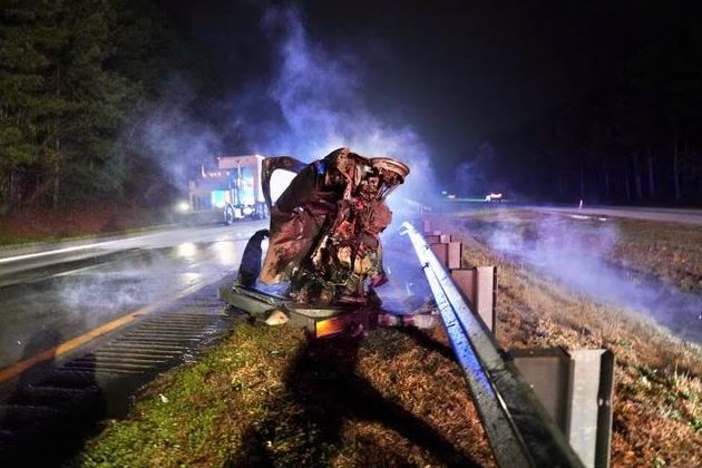 Car Bursts Into Flames After Striking Guardrail Joco Report