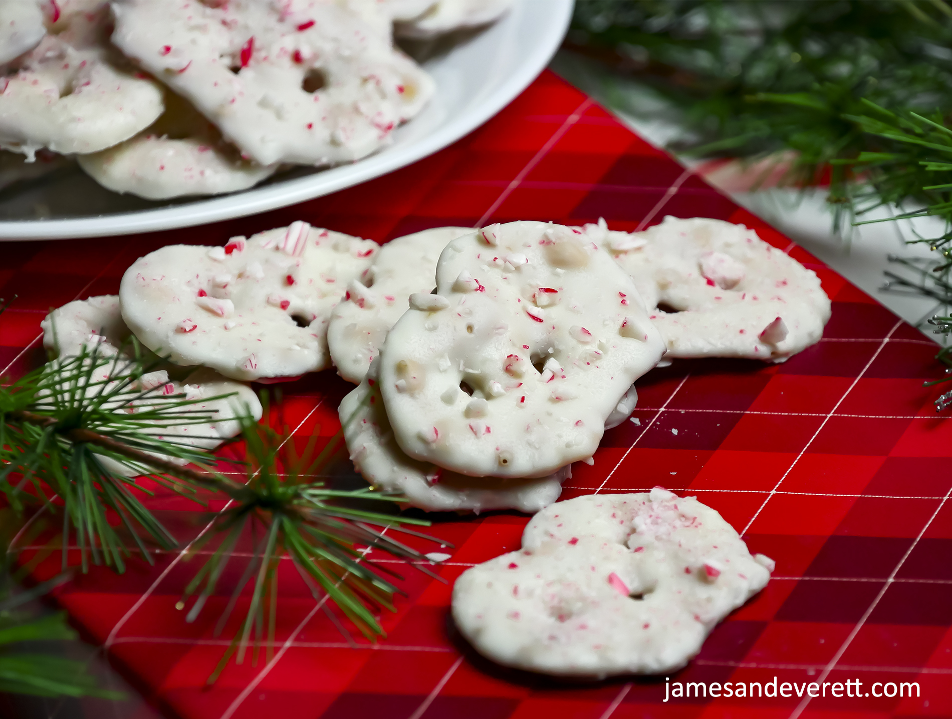 Peppermint Bark Pretzels James And Everett