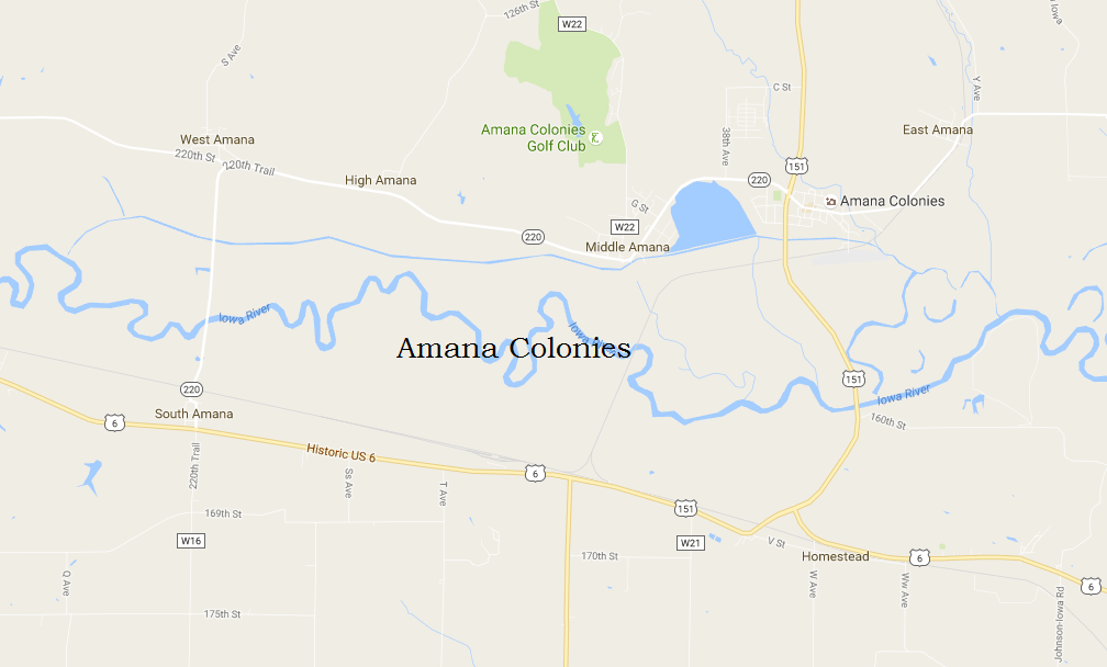 Amana Colonies Map